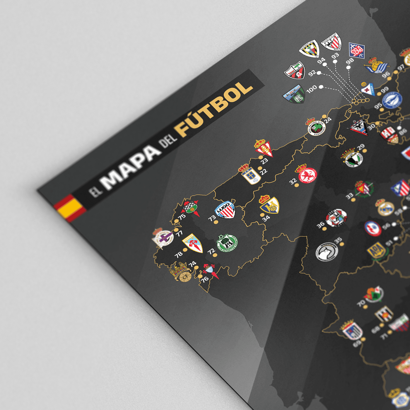 Mapa Del Futbol de España (40 x 30 cm) — CamisetasFutbolSorpresa